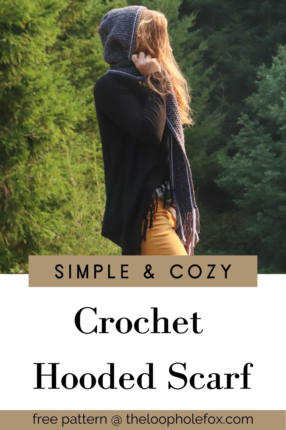 Crochet Hooded Scarf Pattern | The Simplicity Scarf | The Loophole Fox